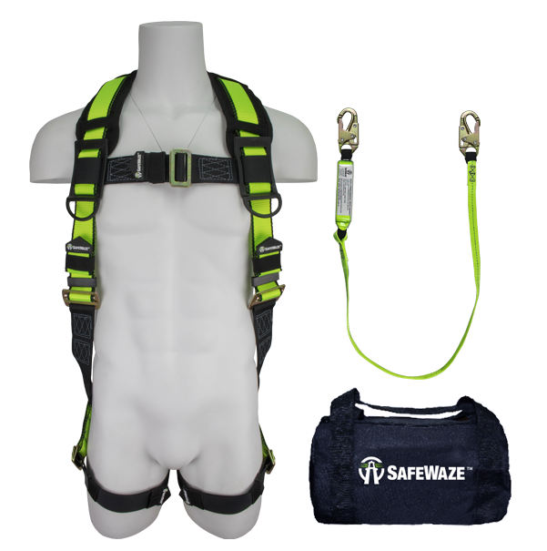 safewaze FS126 pro pass through leg harness high profile lanyard fall ...